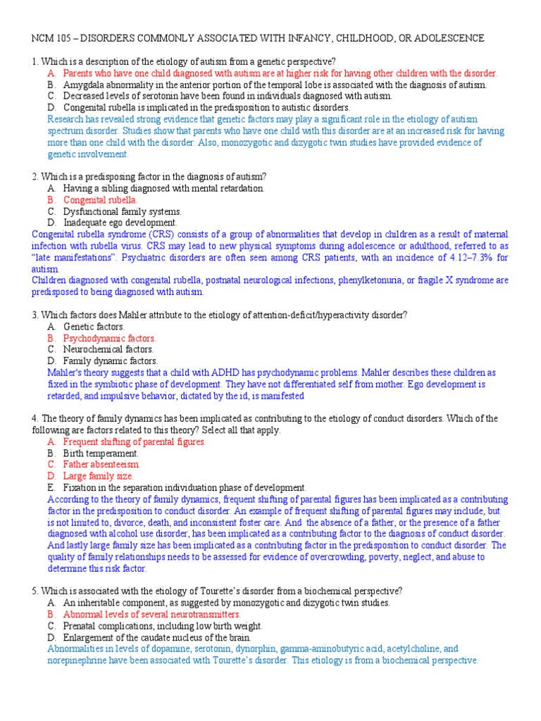 NCM 105 Childhood Developmental Do | PDF | Autism | Attention Deficit ...