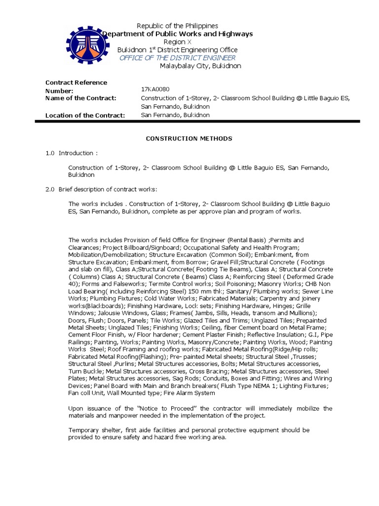 CONSTRUCTION METHOD DPWH | Download Free PDF | Framing (Construction ...