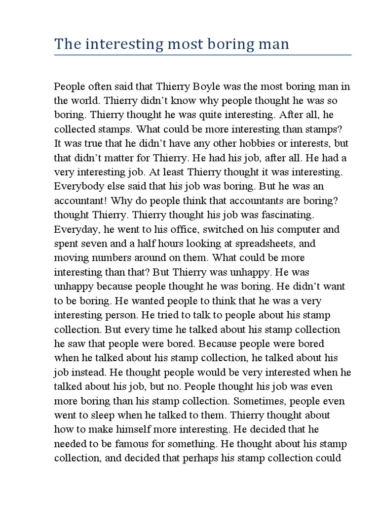 The World's Most Boring Man | PDF