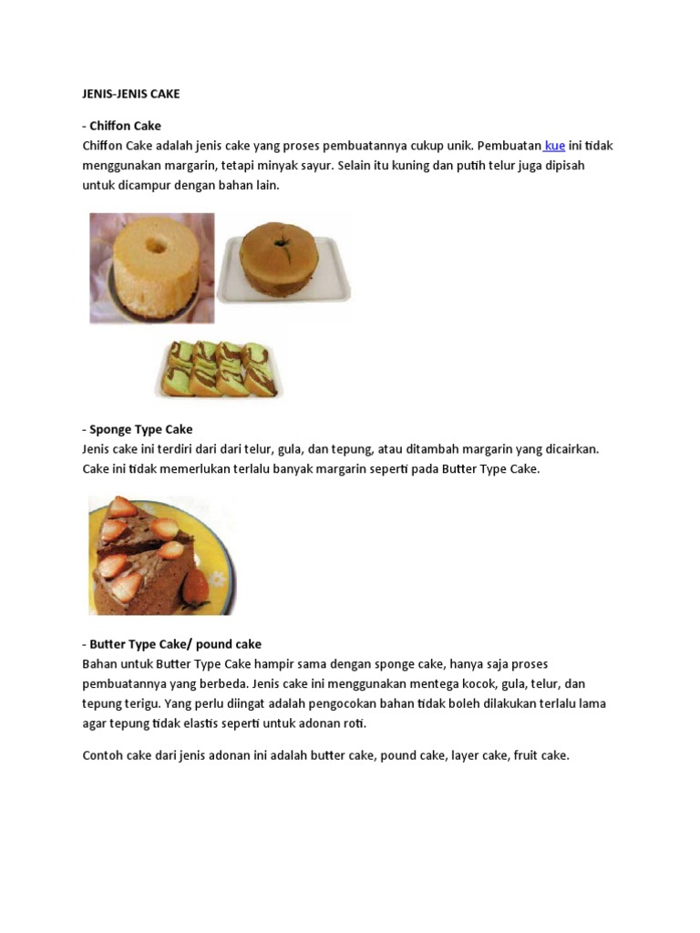 Jenis Jenis Cake | PDF