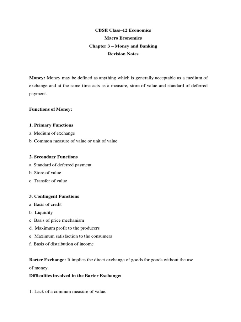 Functions of Money and Banking Overview | PDF | Money | Money Supply