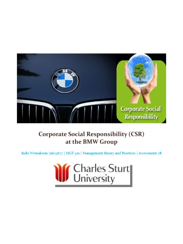 Corporate Social Responsibility (CSR) at The BMW Group | PDF ...