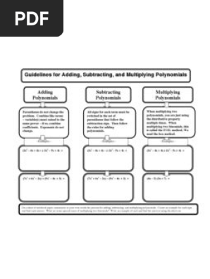 Adding Subtracting And Multiplying Polynomials Worksheet Pdf Mastering