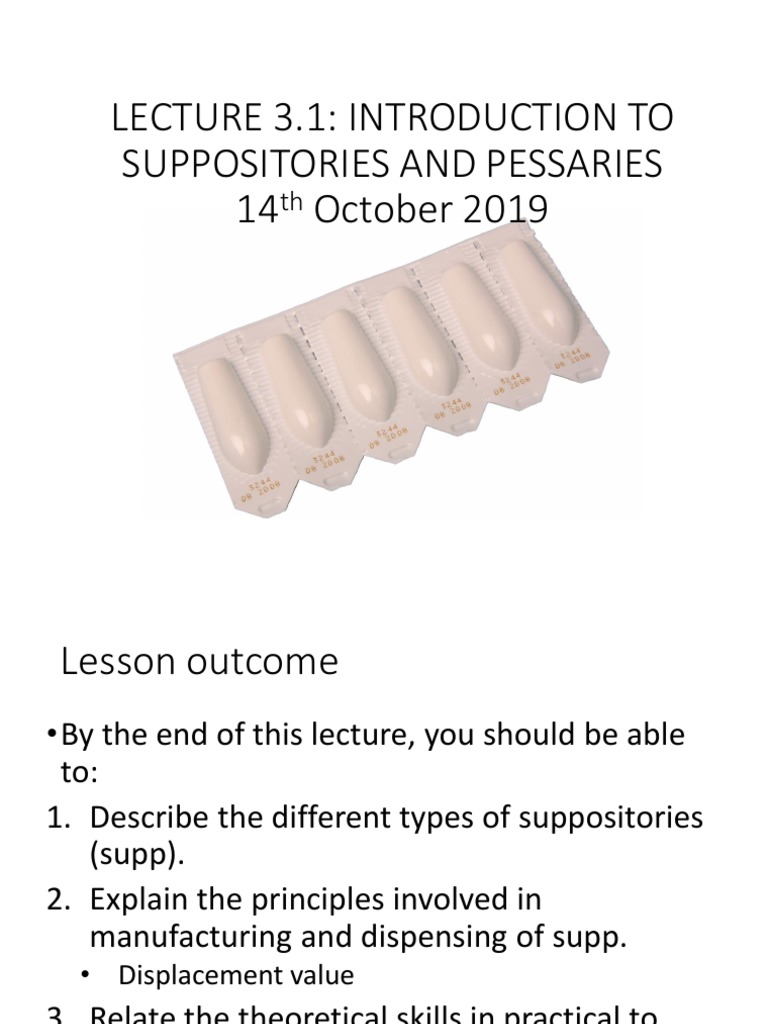 Suppositories Lecture | PDF | Polyethylene Glycol | Rectum
