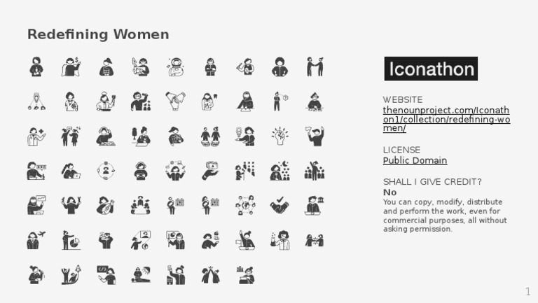 Redefining Women Icons SlidesCarnival Resources | PDF