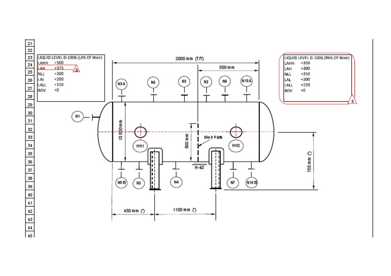 Glycol Flash Tank Sketch Drawing PDF | PDF