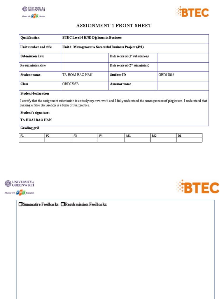 491 - Assignment 1 Frontsheet | PDF | Recruitment | Science