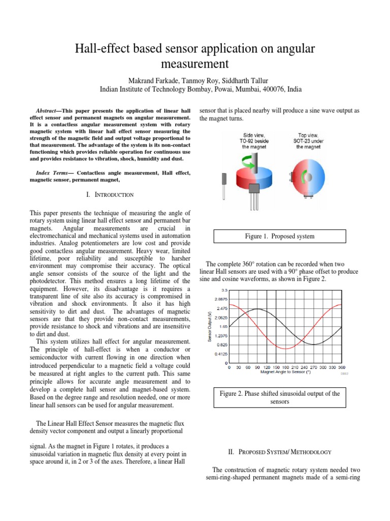 Angle Measurement Using Hall Sensor PDF | PDF | Electric Motor | Sensor