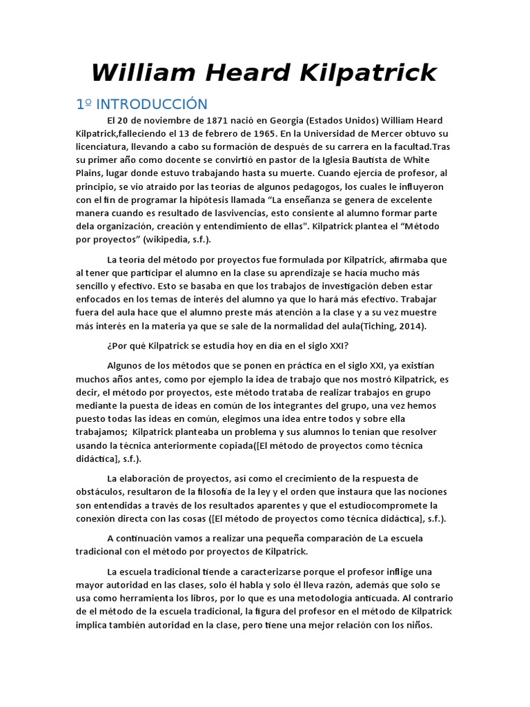 Kilpatrick | PDF | Diseño | Aprendizaje