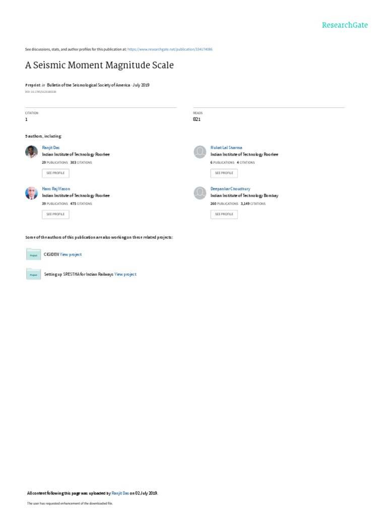 07-2019 A Seismic Moment Magnitude Scale | PDF | Moment Magnitude Scale ...