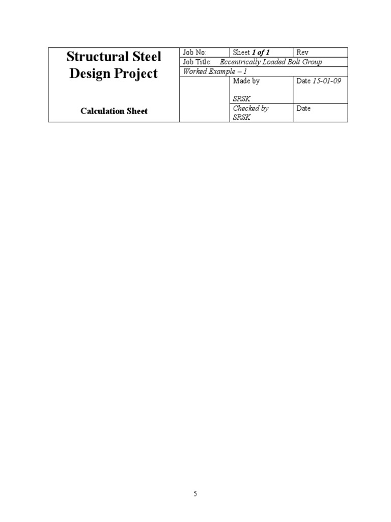 Bolted Connection Design: Eccentrically Loaded Bolt Group, Beam Splice ...