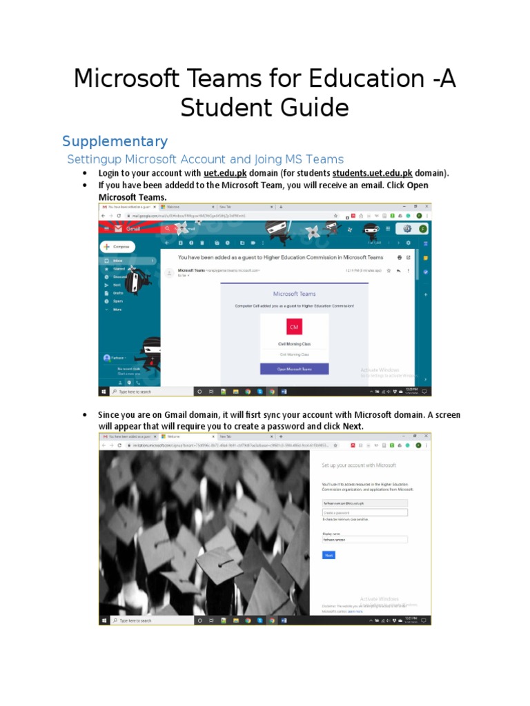 MS Team For Student Guide | PDF