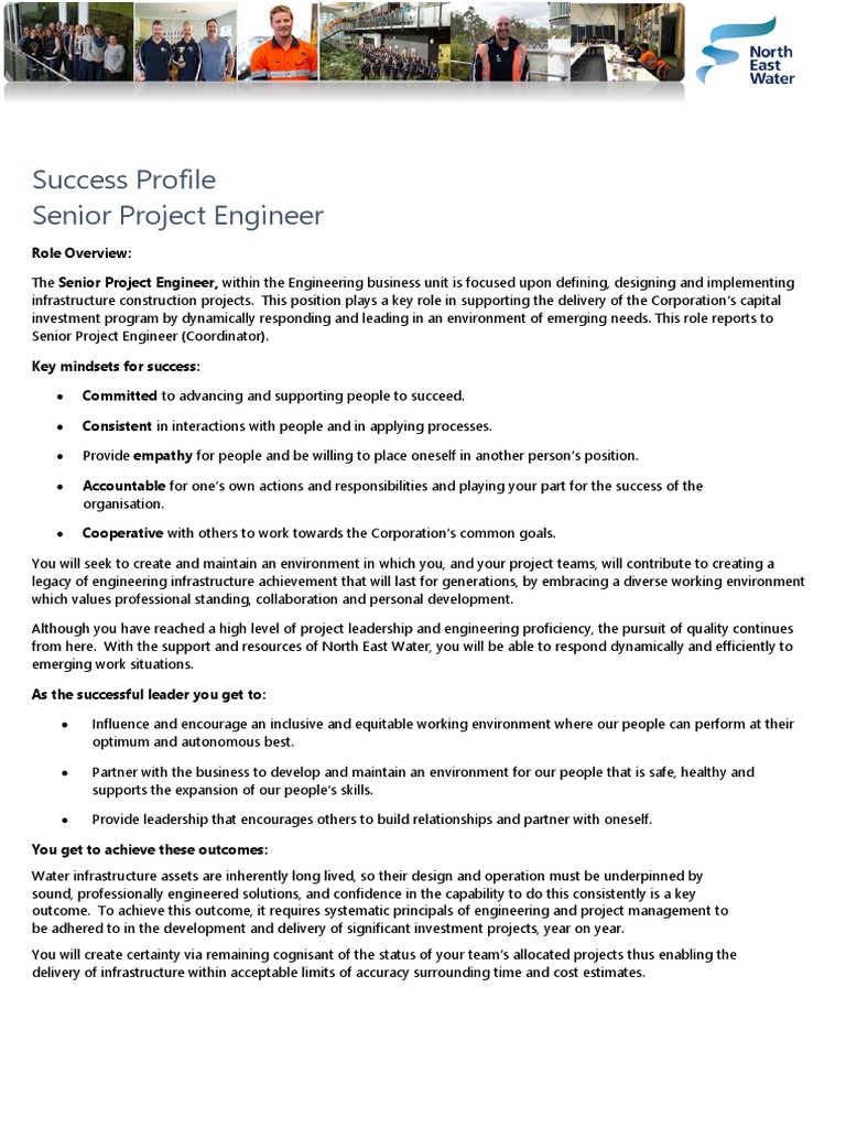 Success Profile - Senior Project Engineer | PDF | Project Management ...