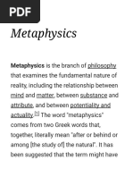 Key Metaphysical Questions Explored | PDF | Metaphysics | Causality