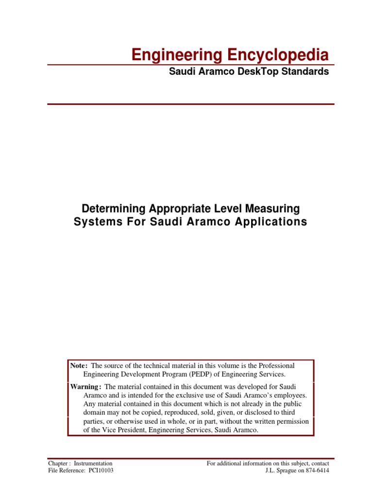 Aramco Level Measurement Guide | PDF | Engineering | Electrical Engineering