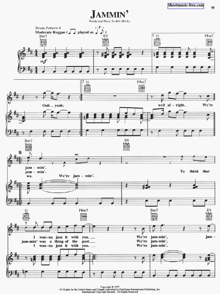Jammin Sheet Music Bob Marley (SheetMusic Free Com) PDF | PDF
