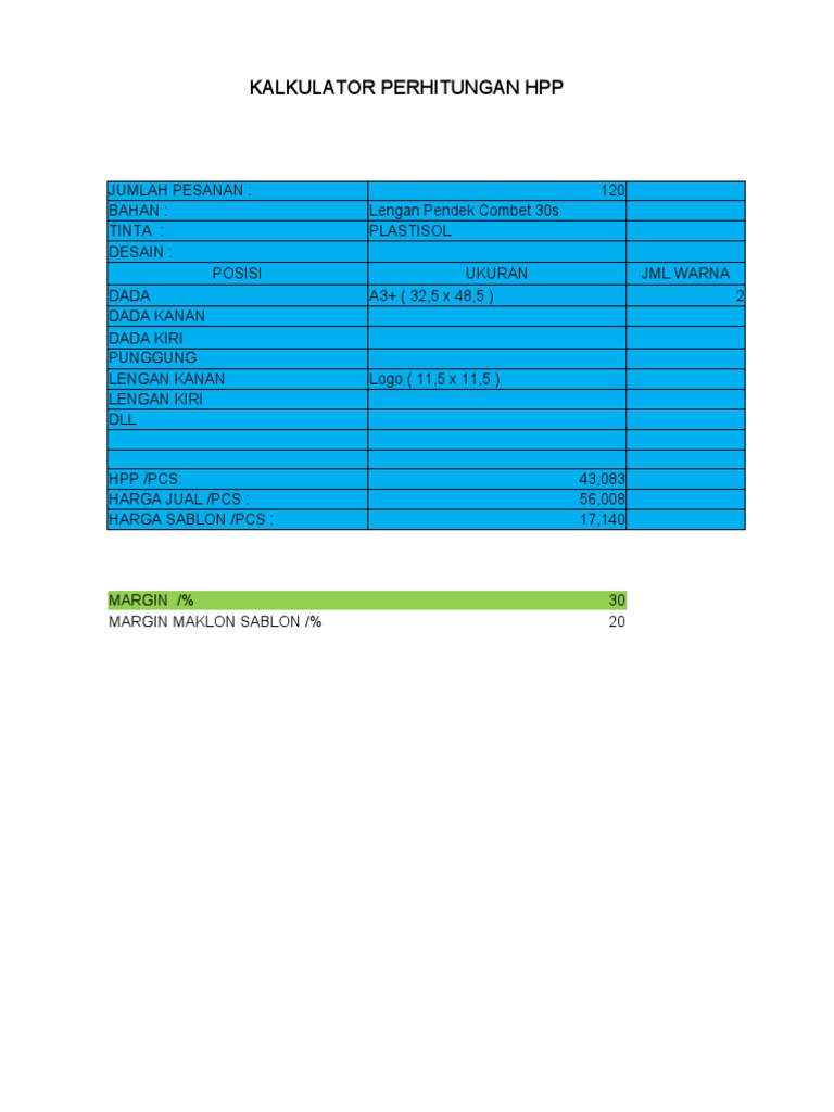 Kalkulator HPP | PDF