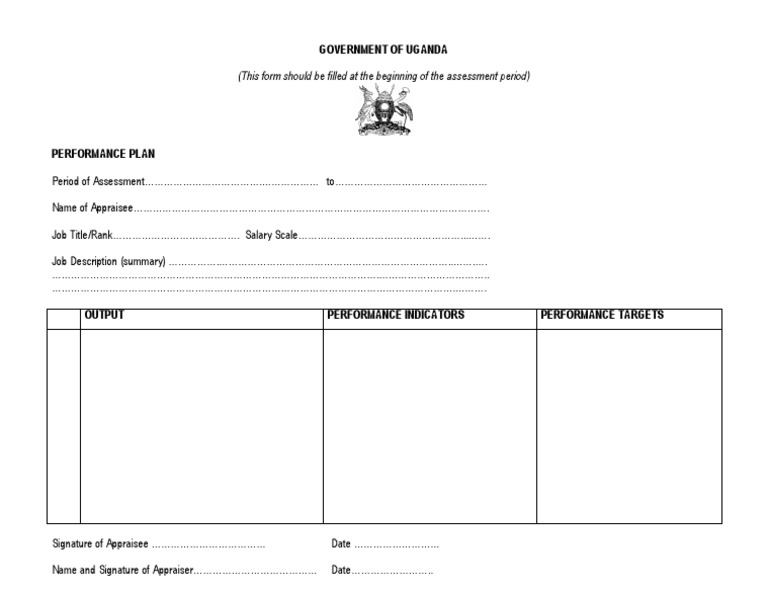Performance Plan Form | PDF