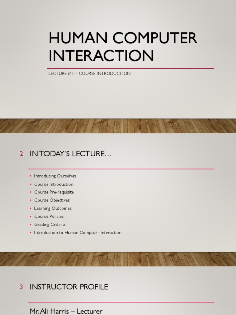 HCI Lecture 1 | PDF | Human–Computer Interaction | User Interface HCI Lecture 1 | PDF | Human–Computer Interaction | User Interface