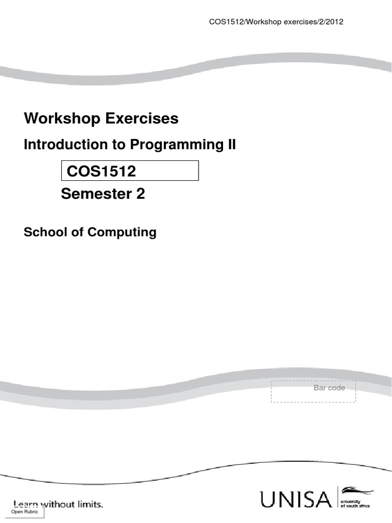 Workshop Exercises Introduction To Programming Ii Pdf Constructor Object Oriented 