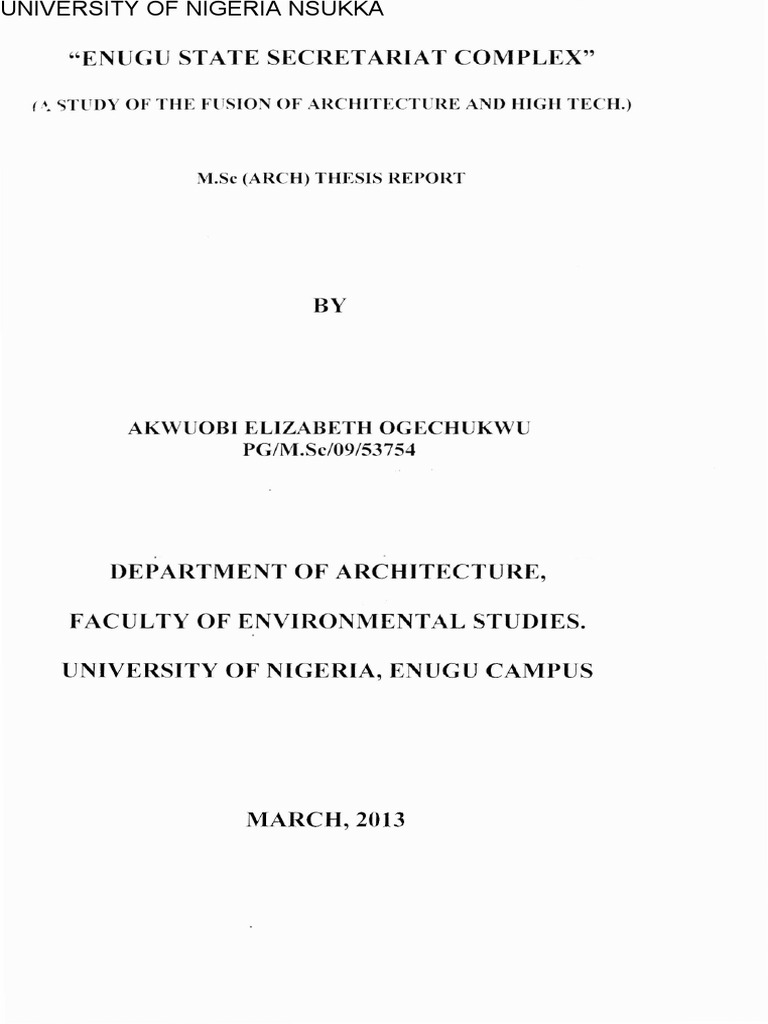 Enugu State Secretariat Design Thesis | PDF | Design | Economies