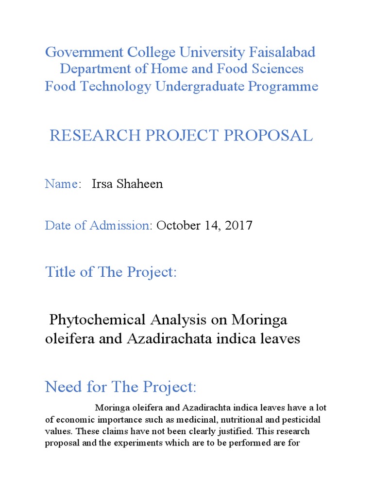Research Project Proposal: Government College University Faisalabad ...