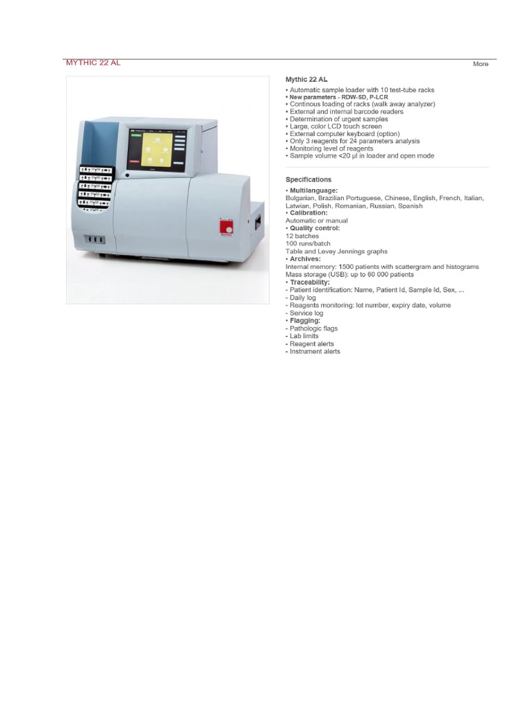 ORPHEE Mythic 22 AL Product Sheet | PDF