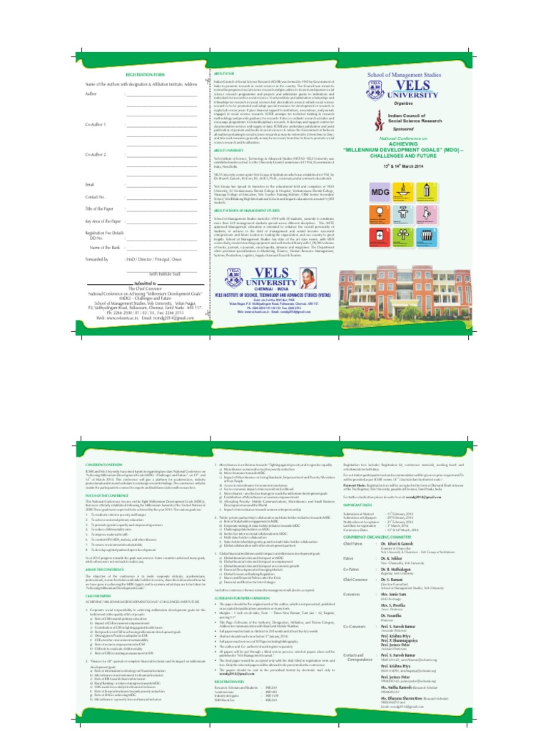 School of Management Studies: Achieving "Millennium Development Goals ...