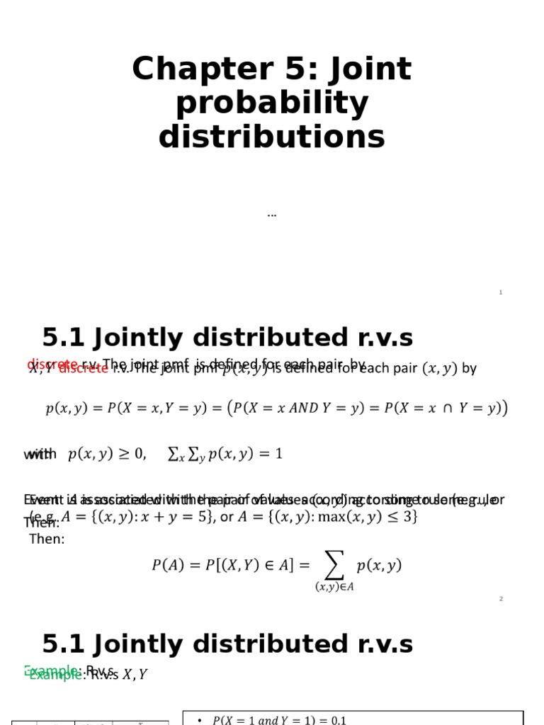 Chapter 5: Joint Probability Distributions | PDF | Probability Density ...