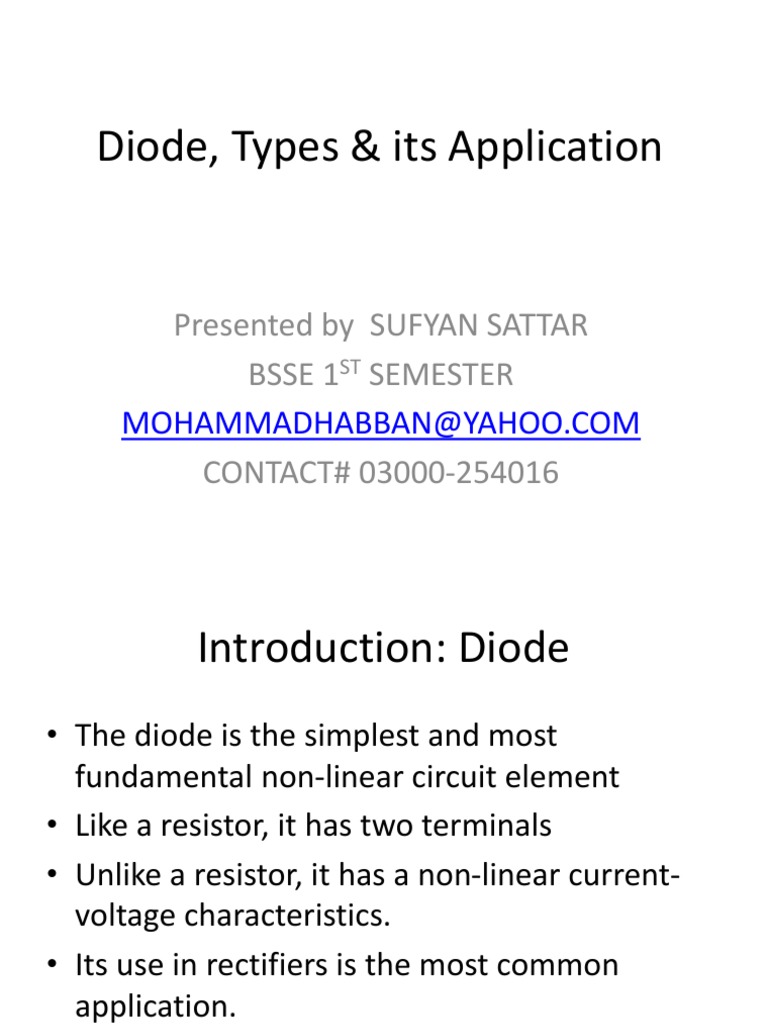 Diodes and Its Types | PDF | P–N Junction | Diode