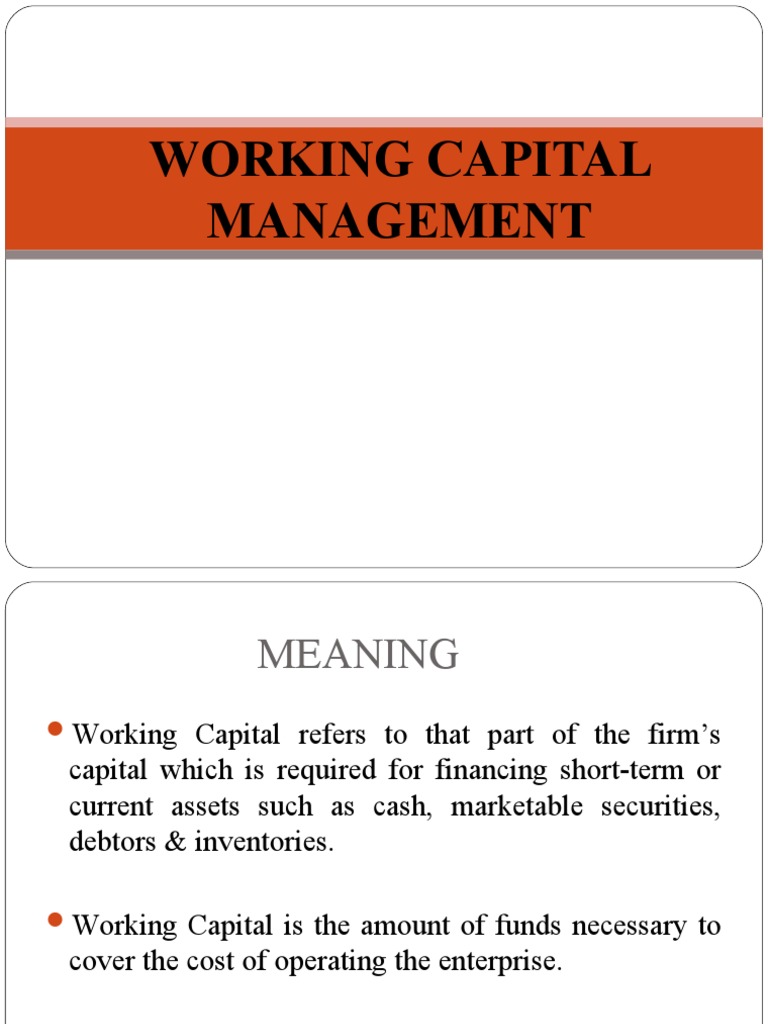 Working Capital Mgt. - Unit 5 | PDF | Working Capital | Inventory
