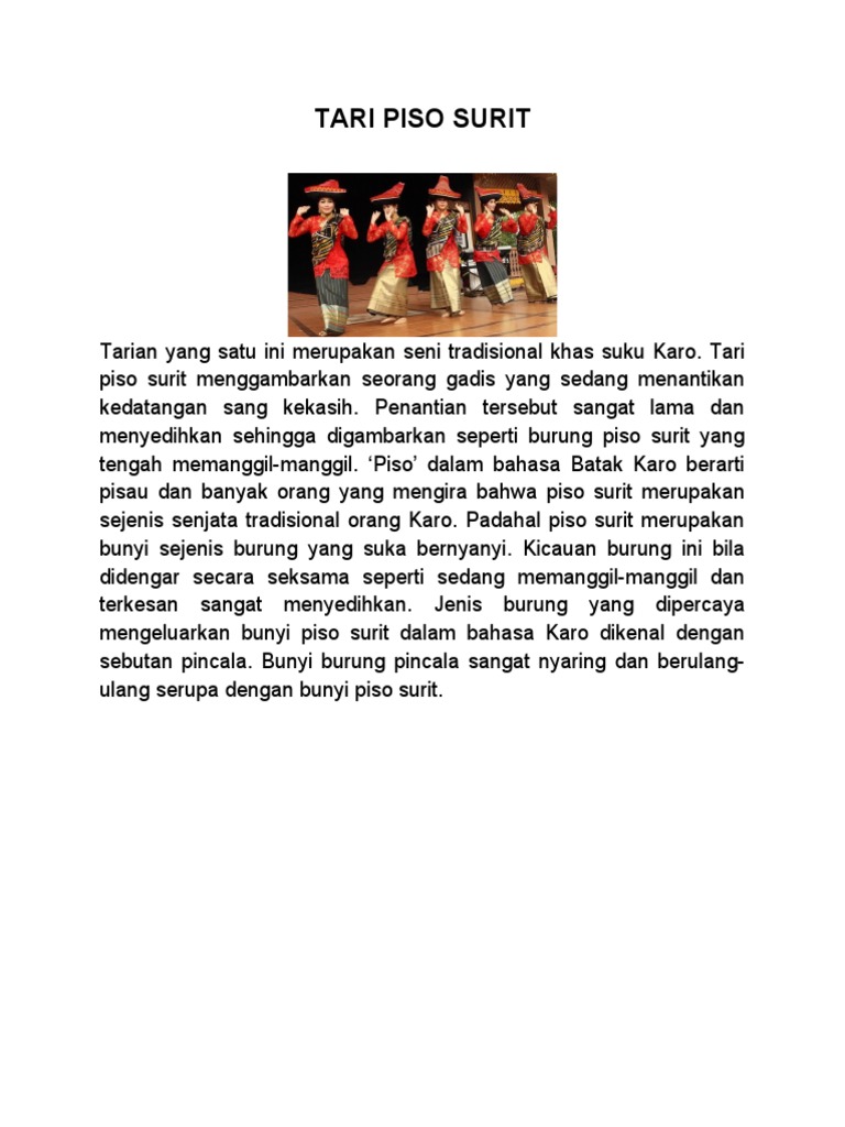 Tari Piso Surit | PDF