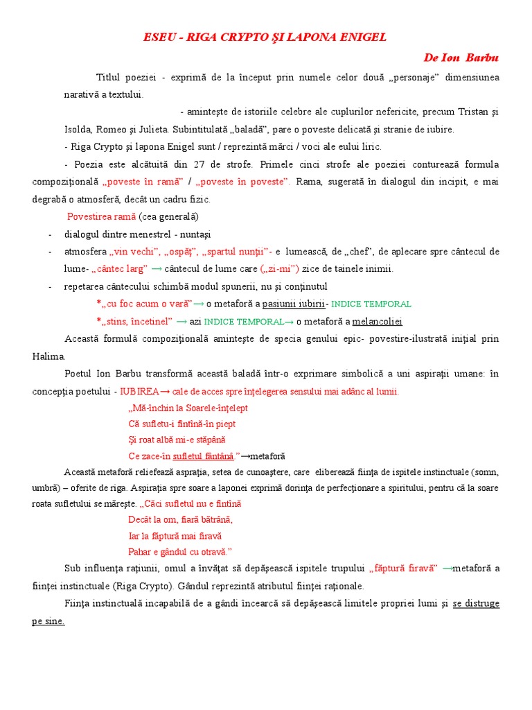 Eseu Ion Barbu | PDF