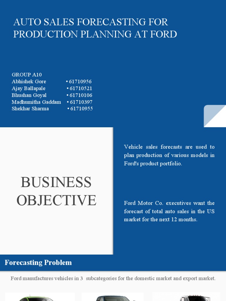 Auto Sales Forecasting For Production Planning at Ford | PDF ...