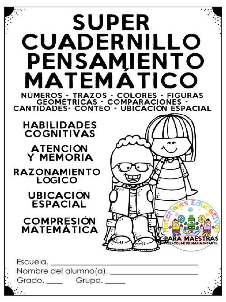 Cuadernillo Pensamiento Matemático Preescolar Pdf