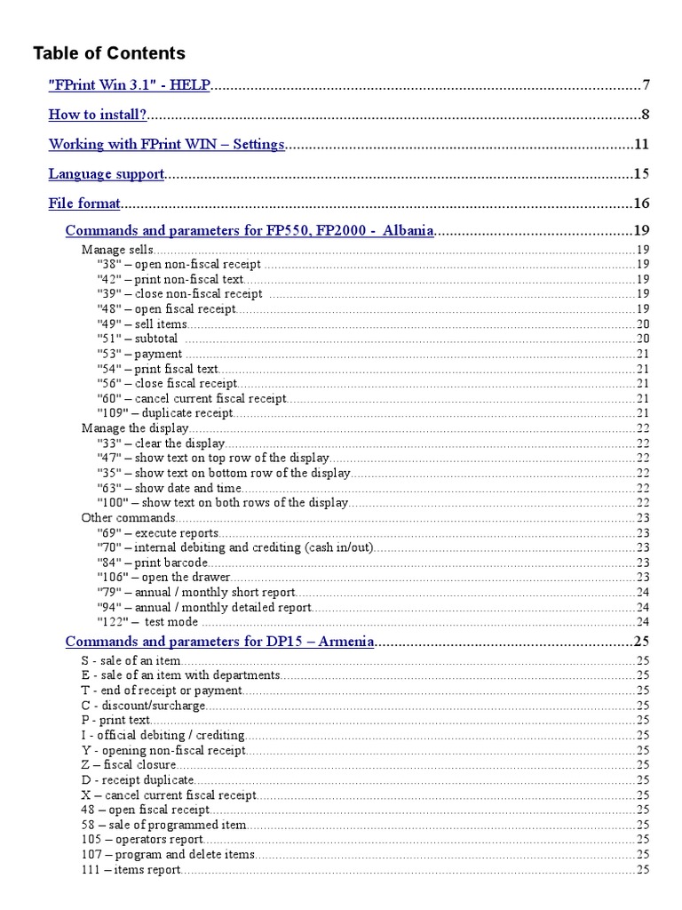 FPrint Win 3.1 User Guide and Commands | PDF | Receipt | Computer File