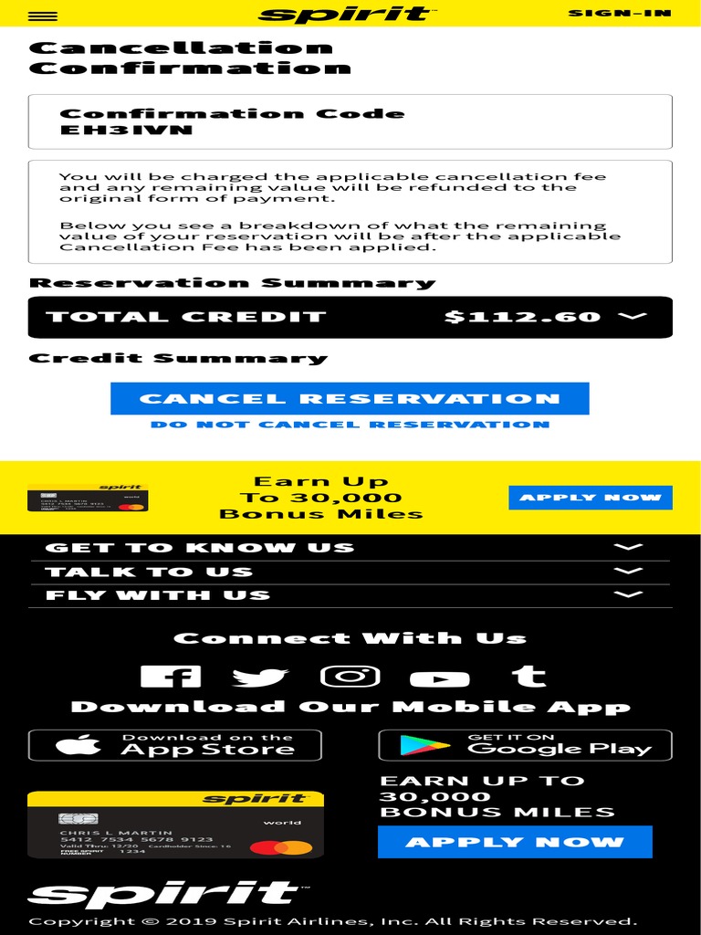 Cancellation Cancellation Confirmation Confirmation: Total Credit Total ...