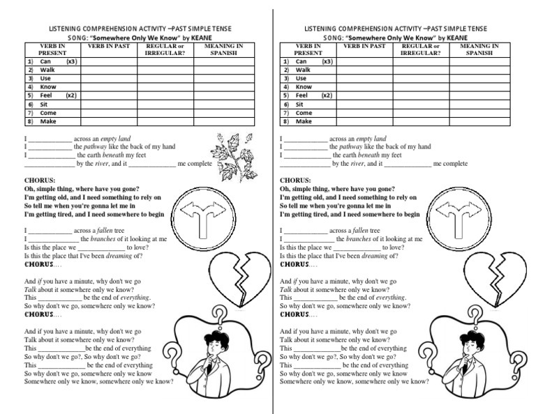 Past Simple Song Lsitening Comprehension Activity PDF | PDF ...