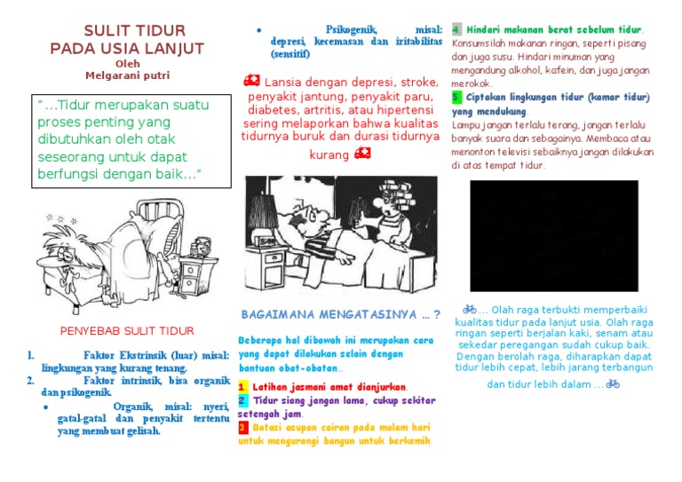 Leaflet Gangguan Tidur Pada Lansia | PDF