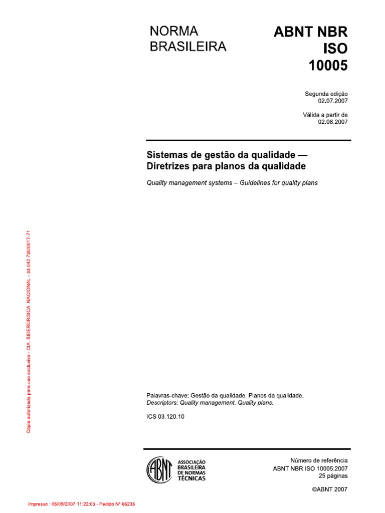 NBR Iso 10005 | PDF