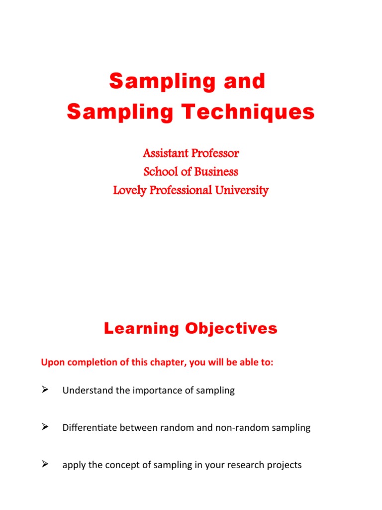 SAMPLING | PDF | Stratified Sampling | Sampling (Statistics)