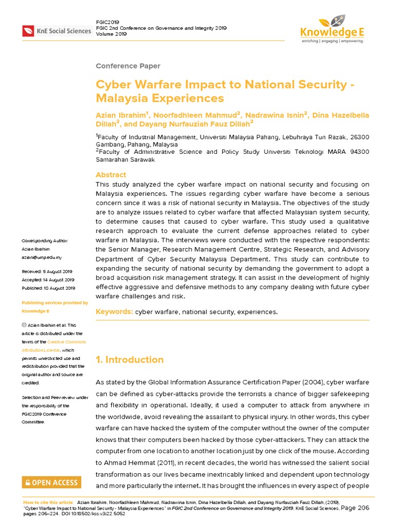 Cyber Warfare Impact To National Security - Malaysia Experiences | PDF ...