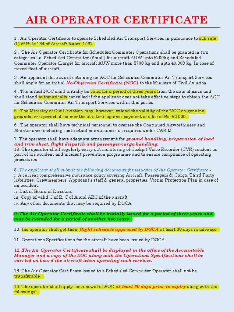Air Operator Certificate-1 PDF | PDF | Aviation | Government