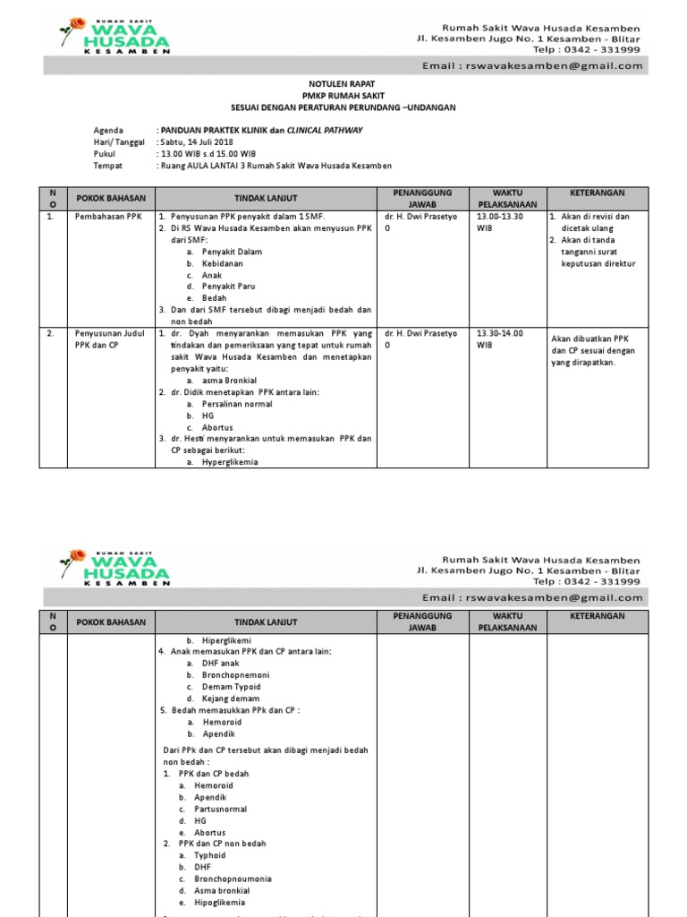 NOTULEN RAPAT PPK Dan CP | PDF