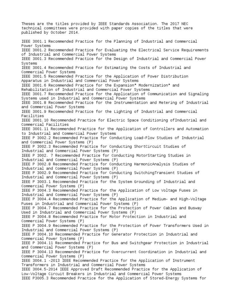 IEEE 3000 Series Listado | PDF | Fuse (Electrical) | Electrical Equipment