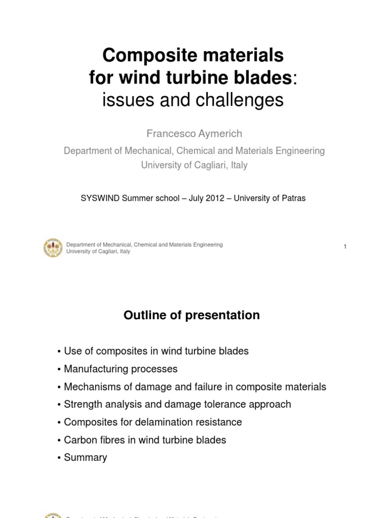 Composite Materials in Wind Turbine Blades | PDF | Composite Material ...