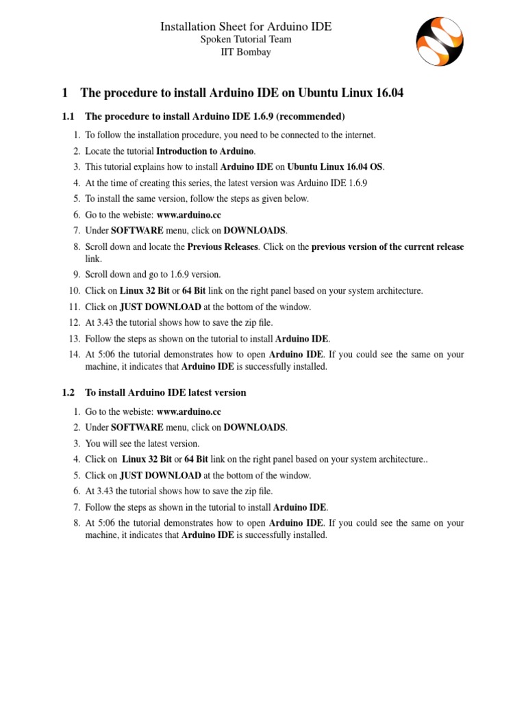 Arduino Installation Sheet English Pdf Pdf Arduino System Software 8748