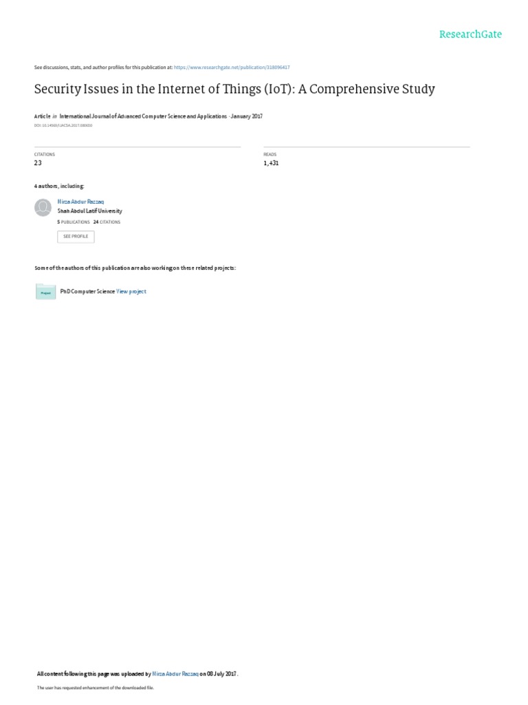 IoT Security Issues and Solutions | PDF | Internet Of Things | Encryption