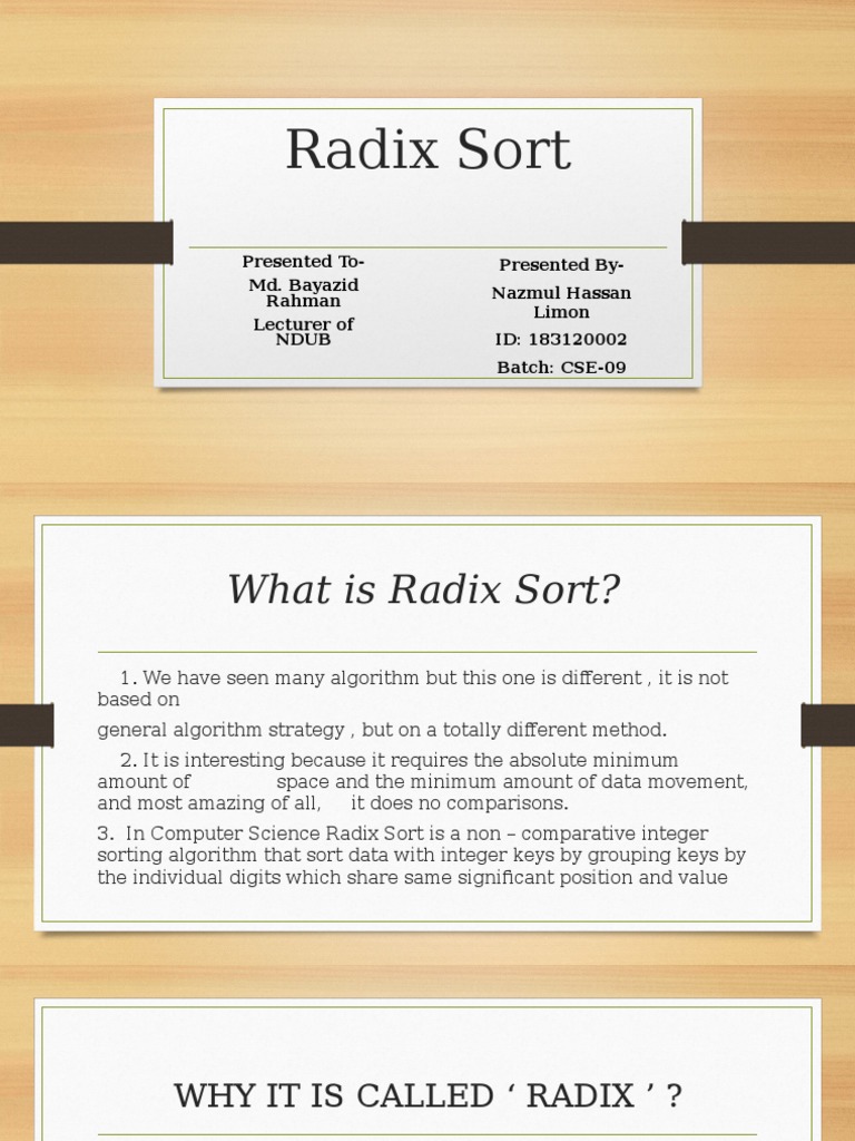 Radix Sort | PDF | Areas Of Computer Science | Theoretical Computer Science Radix Sort | PDF | Areas Of Computer Science | Theoretical Computer Science