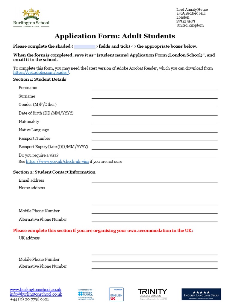 Application Form Adults 2020 | PDF | Business